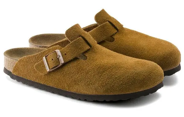BIRKENSTOCK Boston Soft Footbed Suede Leather Clogs - Mink