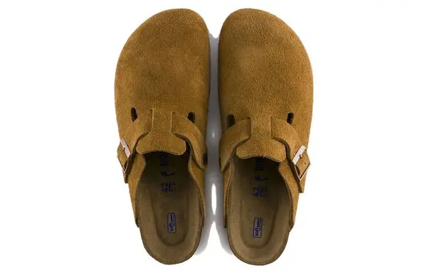 BIRKENSTOCK Boston Soft Footbed Suede Leather Clogs - Mink