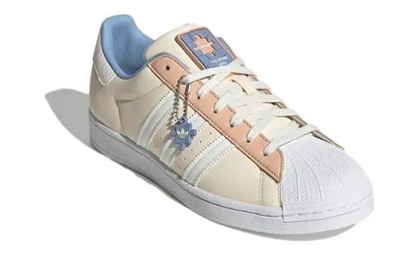 Adidas Superstar Low Top Sneakers - White/orange/blue