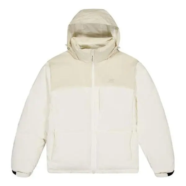 NEW BALANCE Padded Hooded Jacket - White/beige