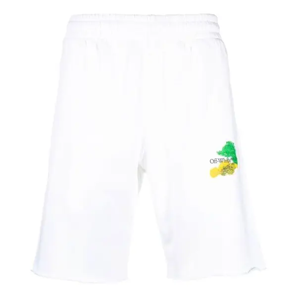 Off-White Brush Arrows Raw-cut Shorts - White
