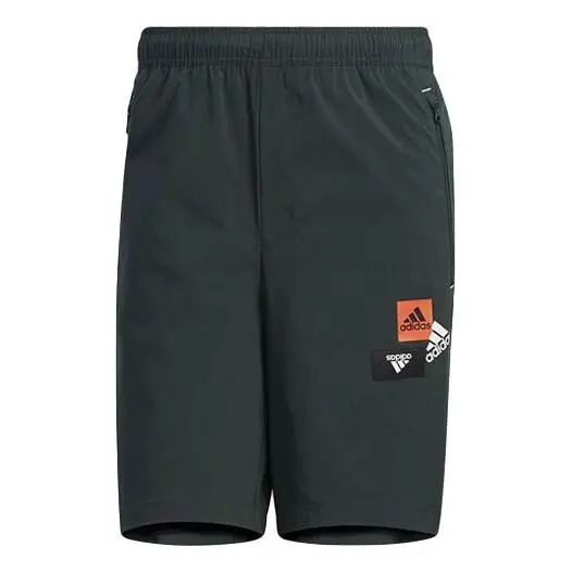 Adidas Logo Printing Woven Thin Breathable Sports Shorts Green - Default Color