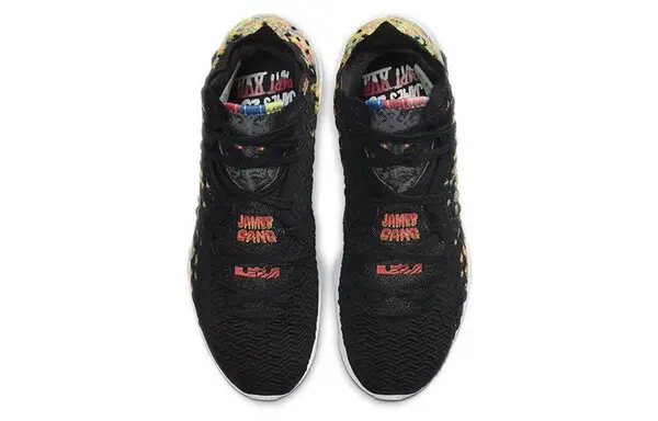 Nike Lebron 17 "james Gang" High Top Athletic Sneakers - Black/orange