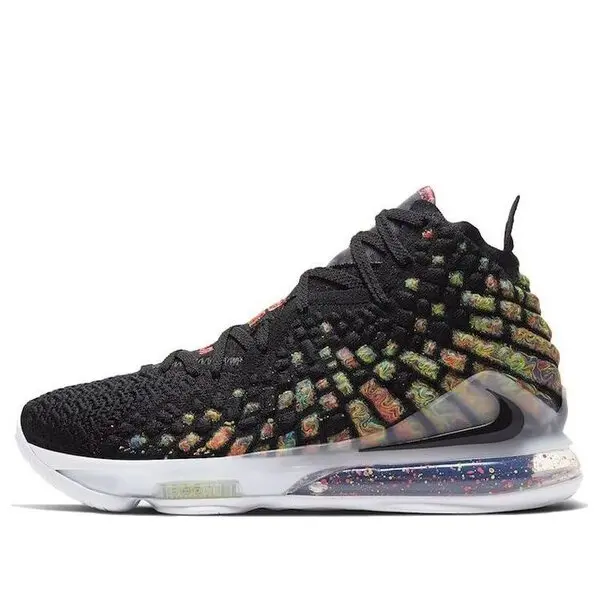 Nike Lebron 17 "james Gang" High Top Athletic Sneakers - Black/orange