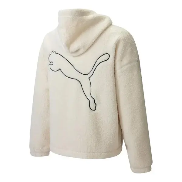 PUMA Embossed Logo Sherpa Jacket - White/black