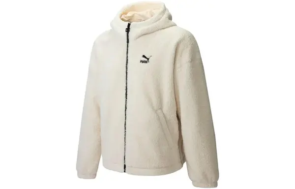 PUMA Embossed Logo Sherpa Jacket - White/black