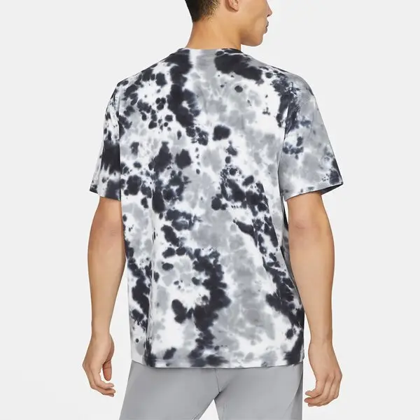 Nike Sports Loose Tie Dye Printing Round Neck Short Sleeve Gray - Grey