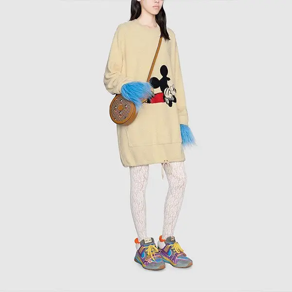 Gucci X Disney Cotton Crew Neck Dress