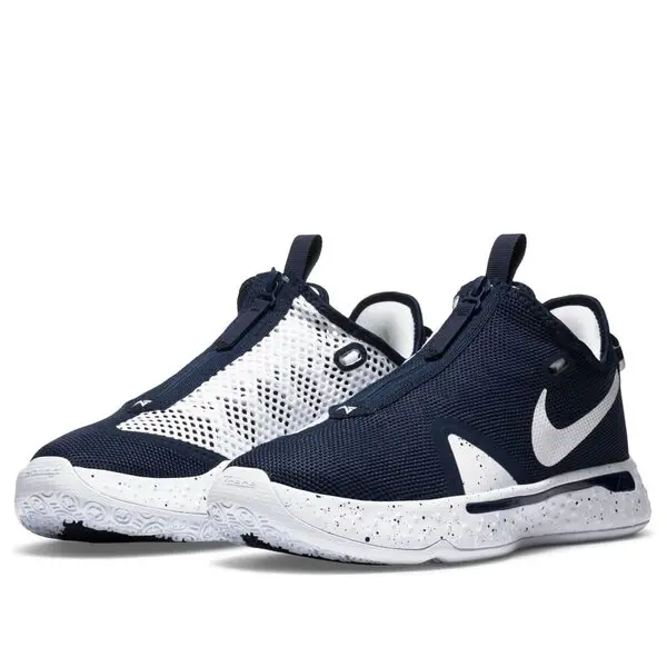 Nike Pg 4 Team Basketball Sneakers - Dark Blue/white