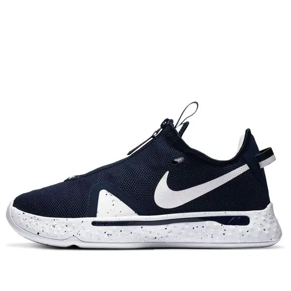 Nike Pg 4 Team Basketball Sneakers - Dark Blue/white