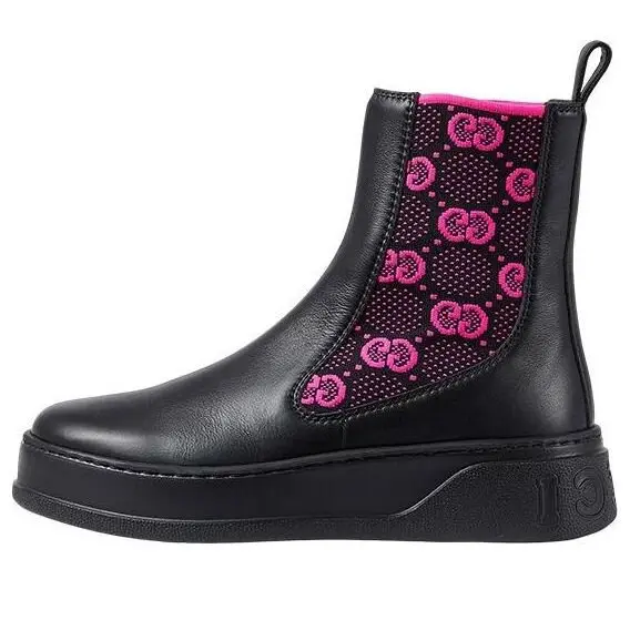 Gucci Gg Jersey Chelsea Boots