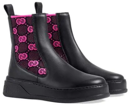 Gucci Gg Jersey Chelsea Boots