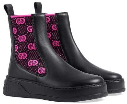 Gucci Gg Jersey Chelsea Boots