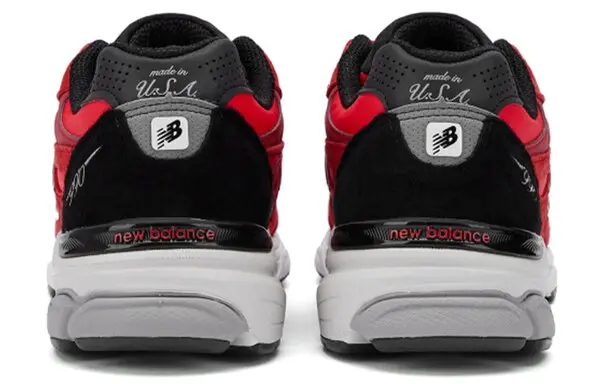NEW BALANCE 990v3 Made In Usa Suede Sneakers - Red/black/gray