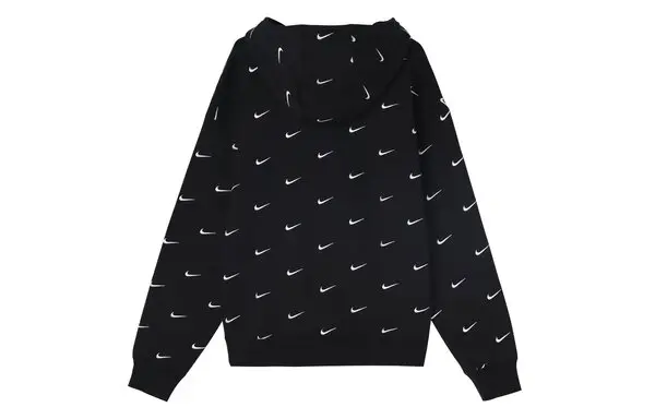 Nike All Over Swoosh Logo Hoodie - Black
