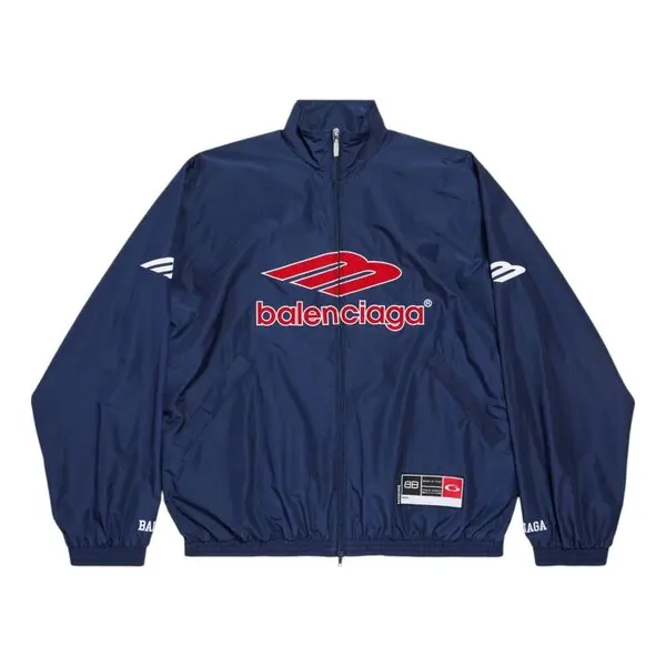 Balenciaga 3b Football Tracksuit Jacket - Dark Navy/red