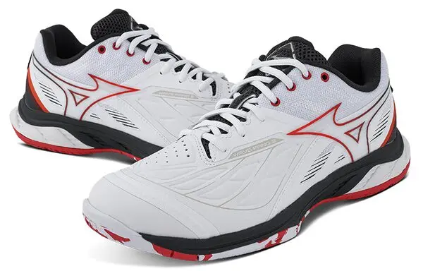 Mizuno Wave Fang 2 Athletic Sneakers - White/black/red