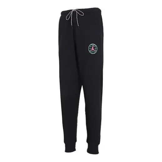 JORDAN Winter Utility Fleece Lined Bundle Feet Casual Sports Long Pants - Black
