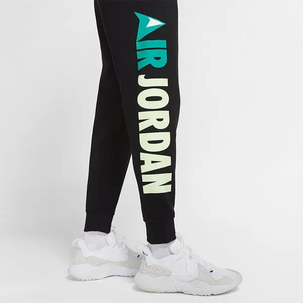 JORDAN Winter Utility Fleece Lined Bundle Feet Casual Sports Long Pants - Black