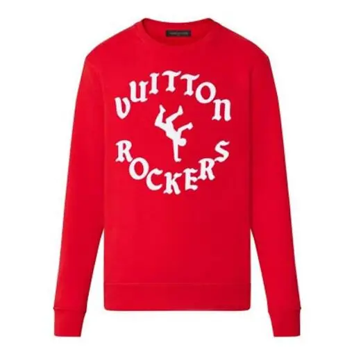 LOUIS VUITTON Ss22 Alphabet Pattern Long Sleeve Sweatshirt - Red