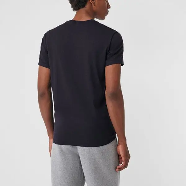 Burberry Logo Round Neck Short Sleeve Navy Blue - Dark Blue