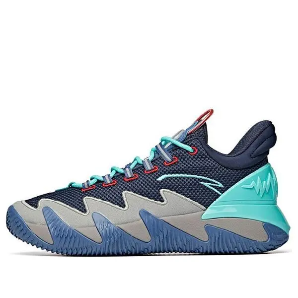ANTA Athletic Lace-up High-top Sneakers - Blue/grey/red