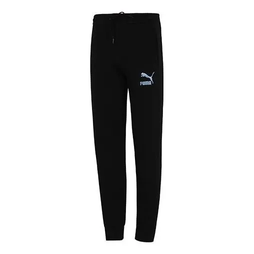 PUMA Iconic T7 Logo Printing Bundle Feet Sports Pants - Black