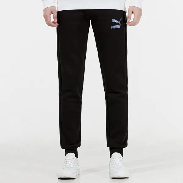 PUMA Iconic T7 Logo Printing Bundle Feet Sports Pants - Black
