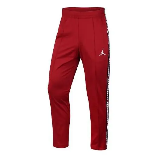 JORDAN Side Logo Printing Sports Long Pants - Red