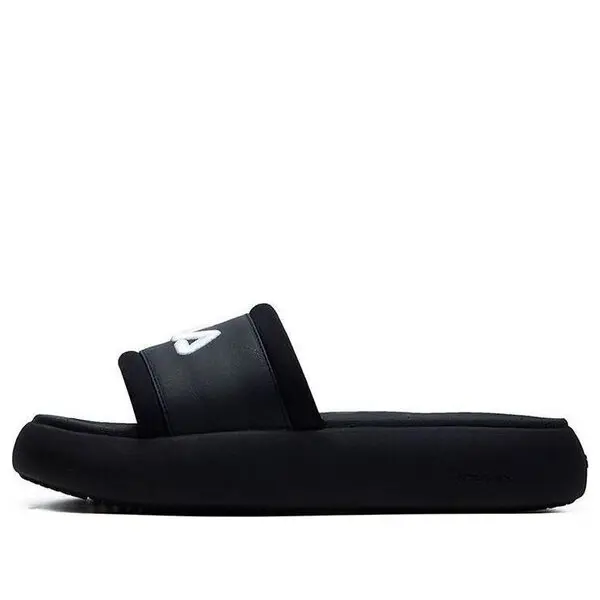 FILA Logo Embellished Slip-on Slippers - Black