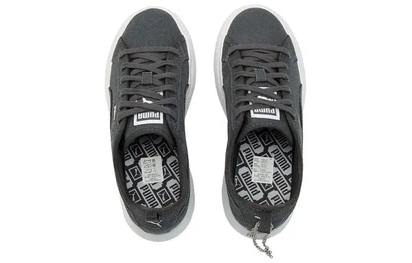 PUMA Suede Mayu Canvas Low Top Sneakers - Black/white