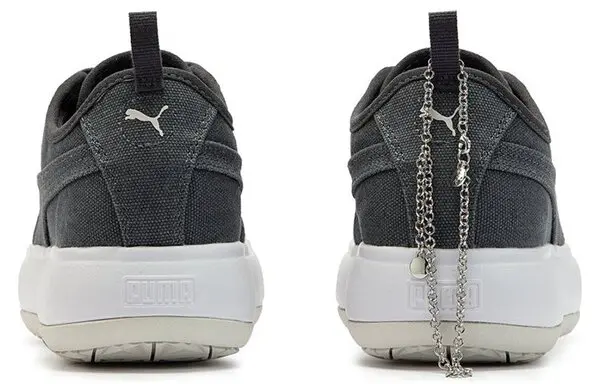 PUMA Suede Mayu Canvas Low Top Sneakers - Black/white