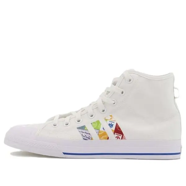 Adidas Nizza High Rf 'graphic Design' Sneakers - White/blue/orange