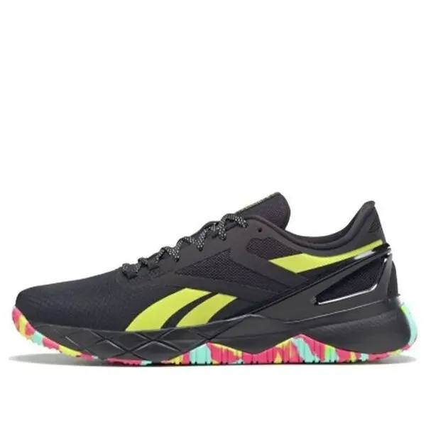 REEBOK Nanoflex Tr " Lime Camo" Athletic Sneakers - Black