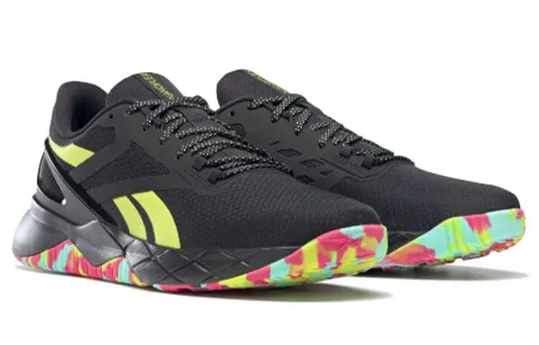 REEBOK Nanoflex Tr " Lime Camo" Athletic Sneakers - Black