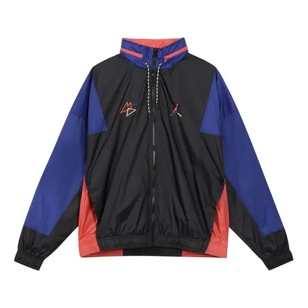 JORDAN Sport Dna Embroidered Logo Colorblock Woven Jacket - Blue