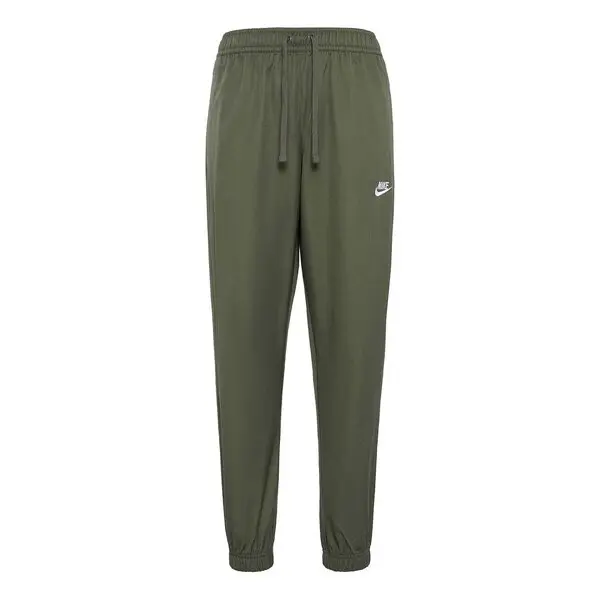 Nike Solid Color Straight Bundle Feet Long Pants/trousers Sports Pants/trousers/joggers Olive