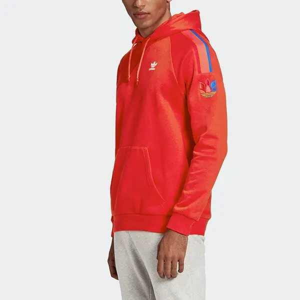 Adidas Originals 3dtf 3 Stripe Hooded Sweatshirt - Pinkred