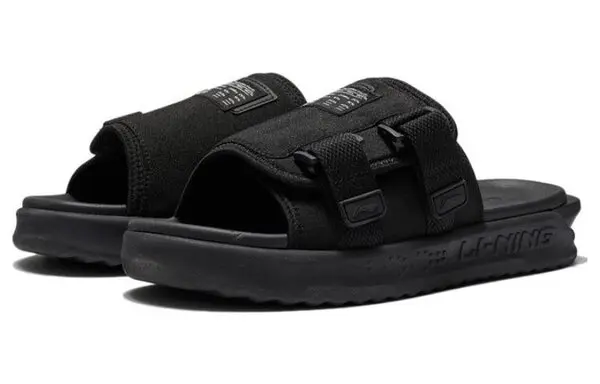 LI-NING Adjustable Strap Slide Sandals - Black