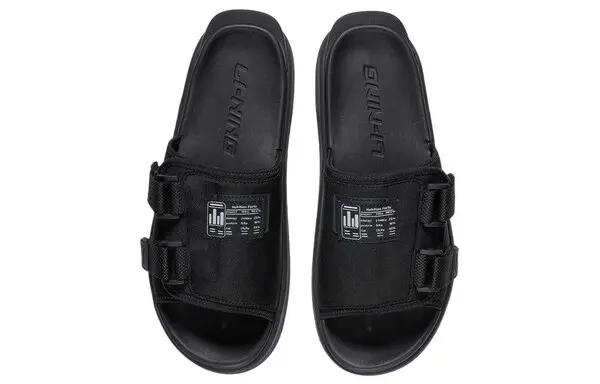 LI-NING Adjustable Strap Slide Sandals - Black