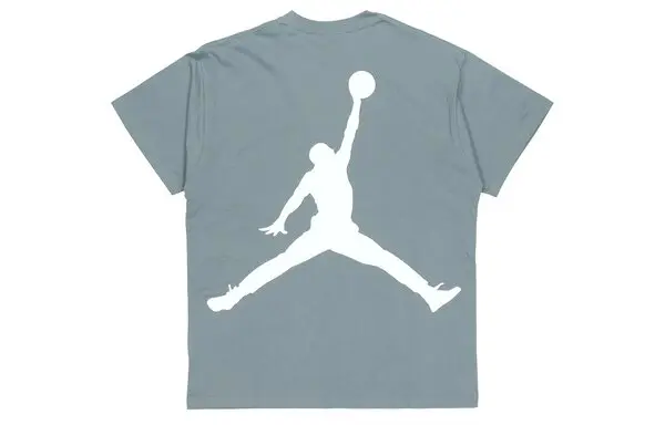 JORDAN Large Logo Sports Round Neck Short Sleeve - Green