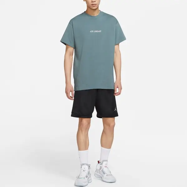 JORDAN Large Logo Sports Round Neck Short Sleeve - Green