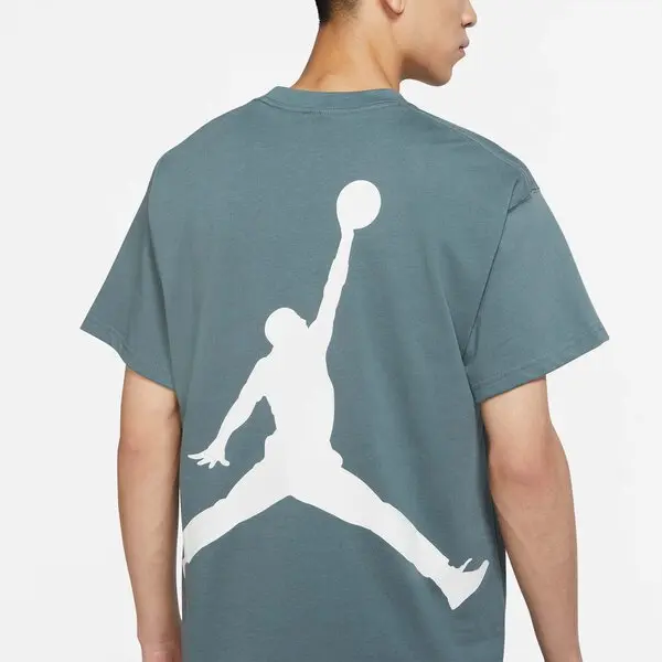 JORDAN Large Logo Sports Round Neck Short Sleeve - Green