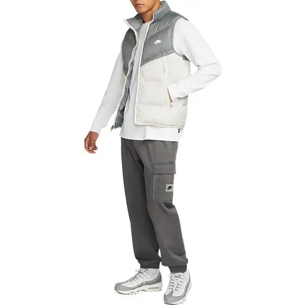 Nike Down Vest With Stand Collar - Grey/multi-color