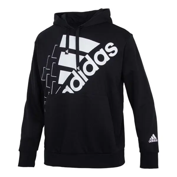 Adidas Large Logo Pullover Hoodie - Black