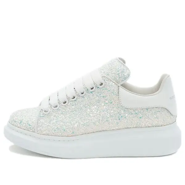 Alexander McQueen Oversized Glitter Sneaker - Silver