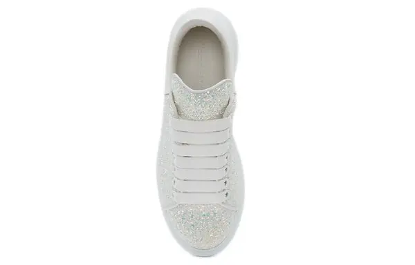 Alexander McQueen Oversized Glitter Sneaker - Silver