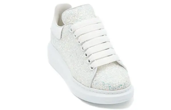 Alexander McQueen Oversized Glitter Sneaker - Silver