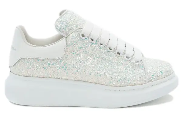 Alexander McQueen Oversized Glitter Sneaker - Silver