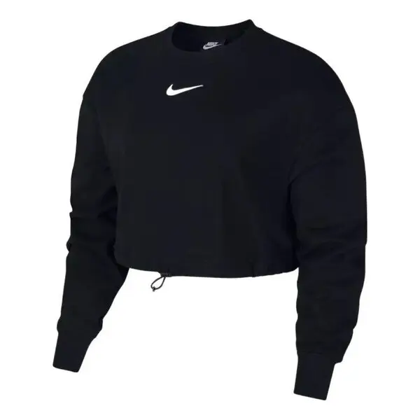 Nike Swoosh French Terry Crewneck Top - Black/multi-color